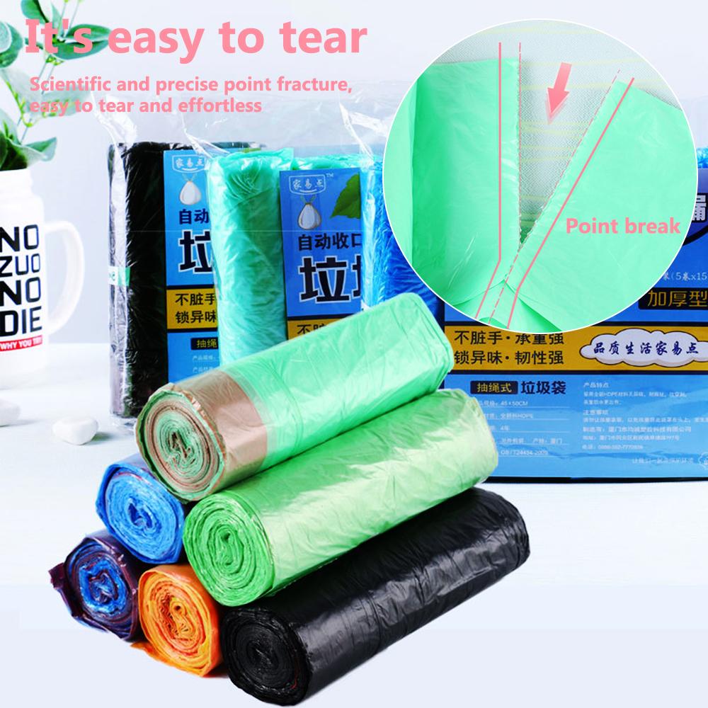 Buy Drawstring Garbage Bag Color Point-breaking Portable Garbage Bag ...