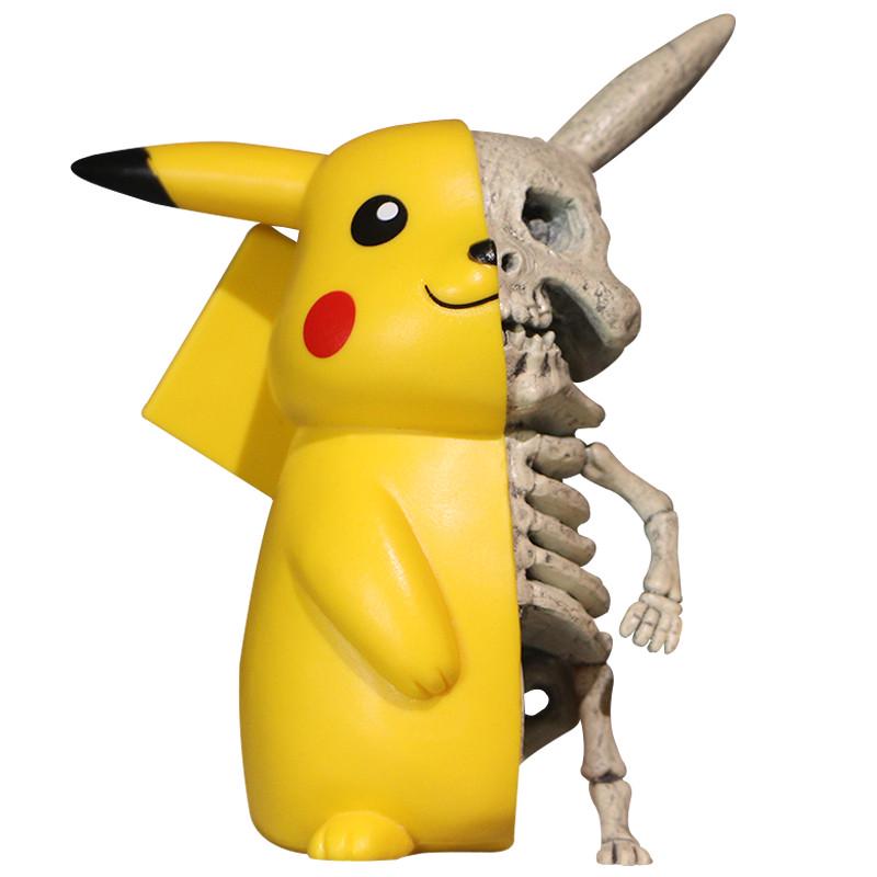 Anime Pikachu Skeleton PVC Dolls Toy Collectible Funny Action Figure ...
