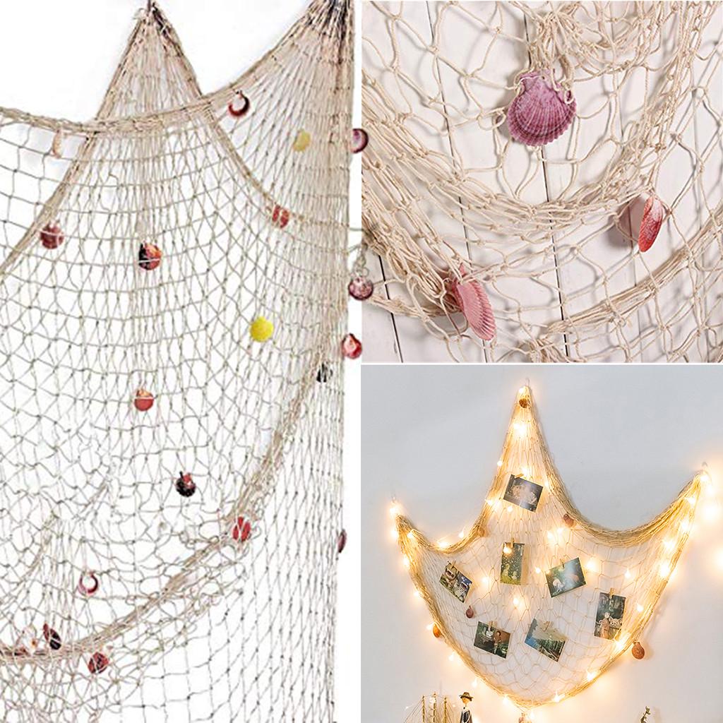 Nautical Decorative Fishing Sea Theme Fish Net Decor for Wall ...
