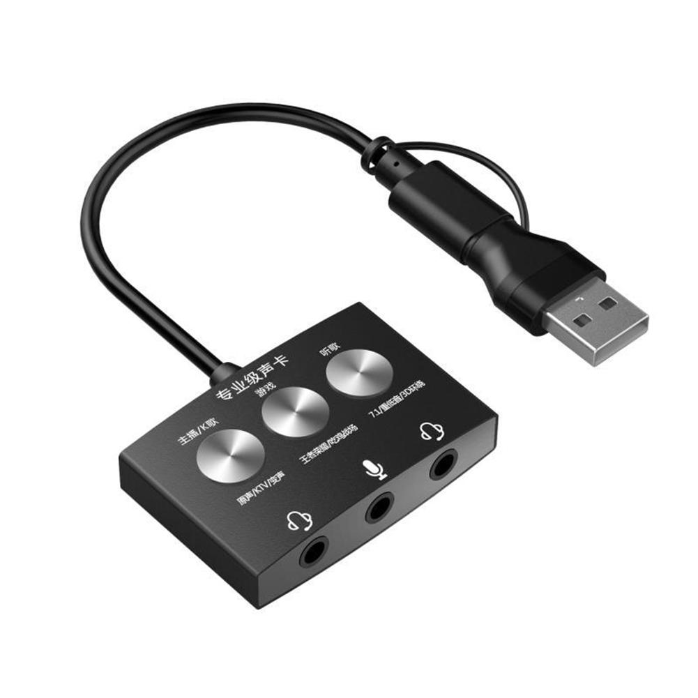 Cheap External Type-C USB Sound Adapter Plug and Play Stereo Sound Card ...