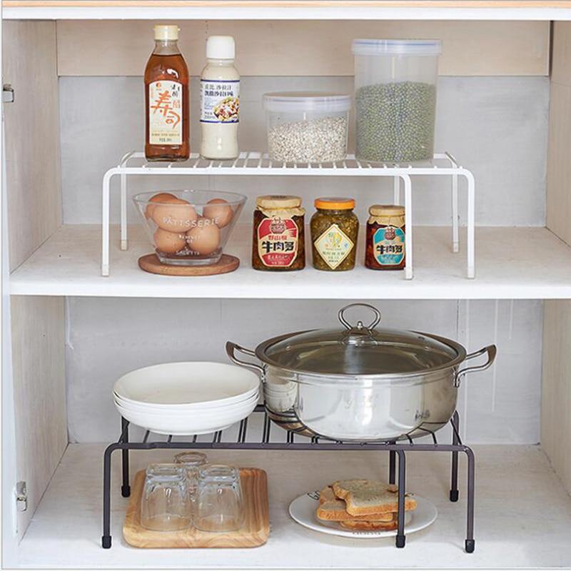 Buy Adjustable Kitchen Storage Rack Metal Cupboard Storage Shelf Spice ...