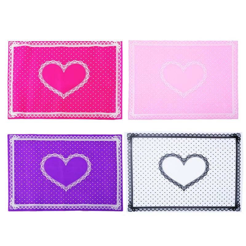 Buy 4 Colors Nail Art Nail Mat Pad Cute Point Lace Silicone Foldable ...