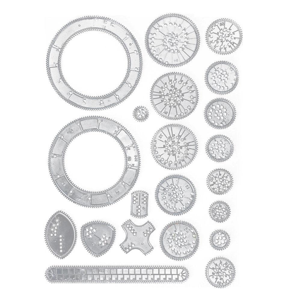 Buy 22pcs Creative Variety Flower Ruler Set Interlocking Wheel Toy ...