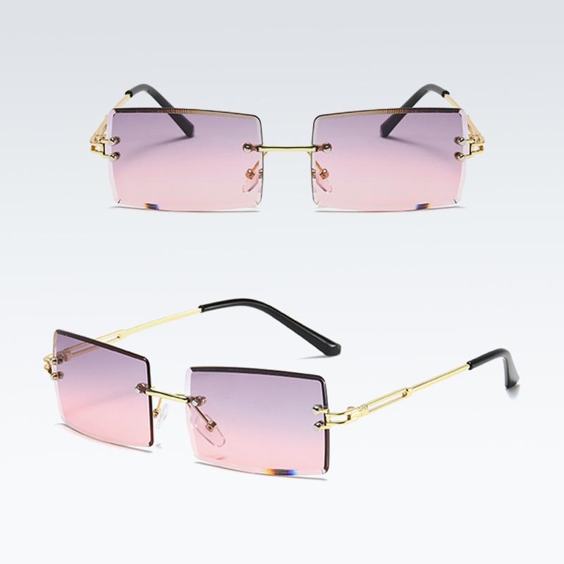 Buy New Frameless Cut Edge Square Sunglasses Fashion Men and Women ...