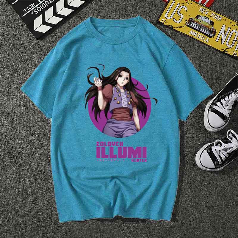 Buy Hunter X Hunter Illumi Zoldyck T Shirt Men Tops Cartoon Karate Graphic Tees Cotton Unisex ...