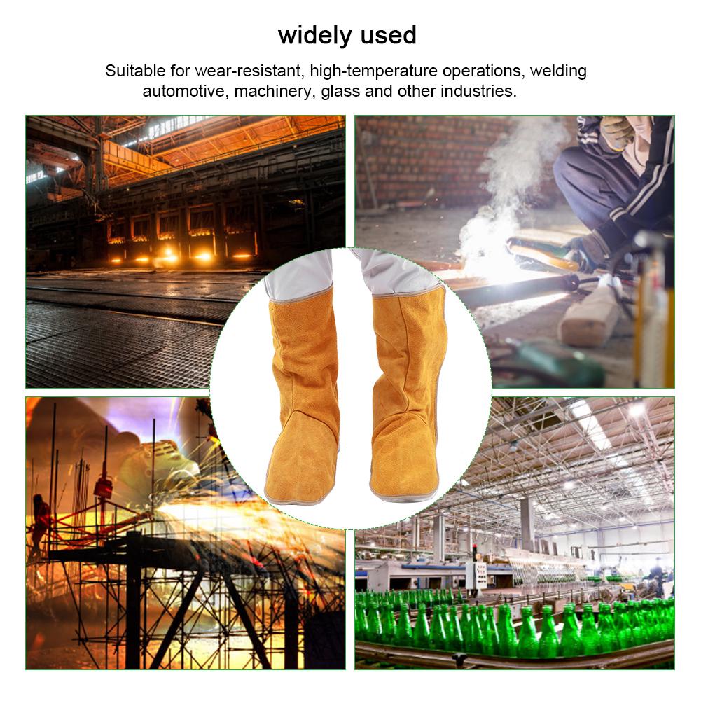 Buy 1Pair Cowhide Heat Resistant Flame-Retardant Welding Boot ...