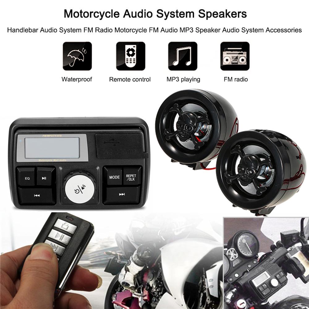 Buy Motorcycle Audio System Speakers Handlebar Audio System FM Radio ...