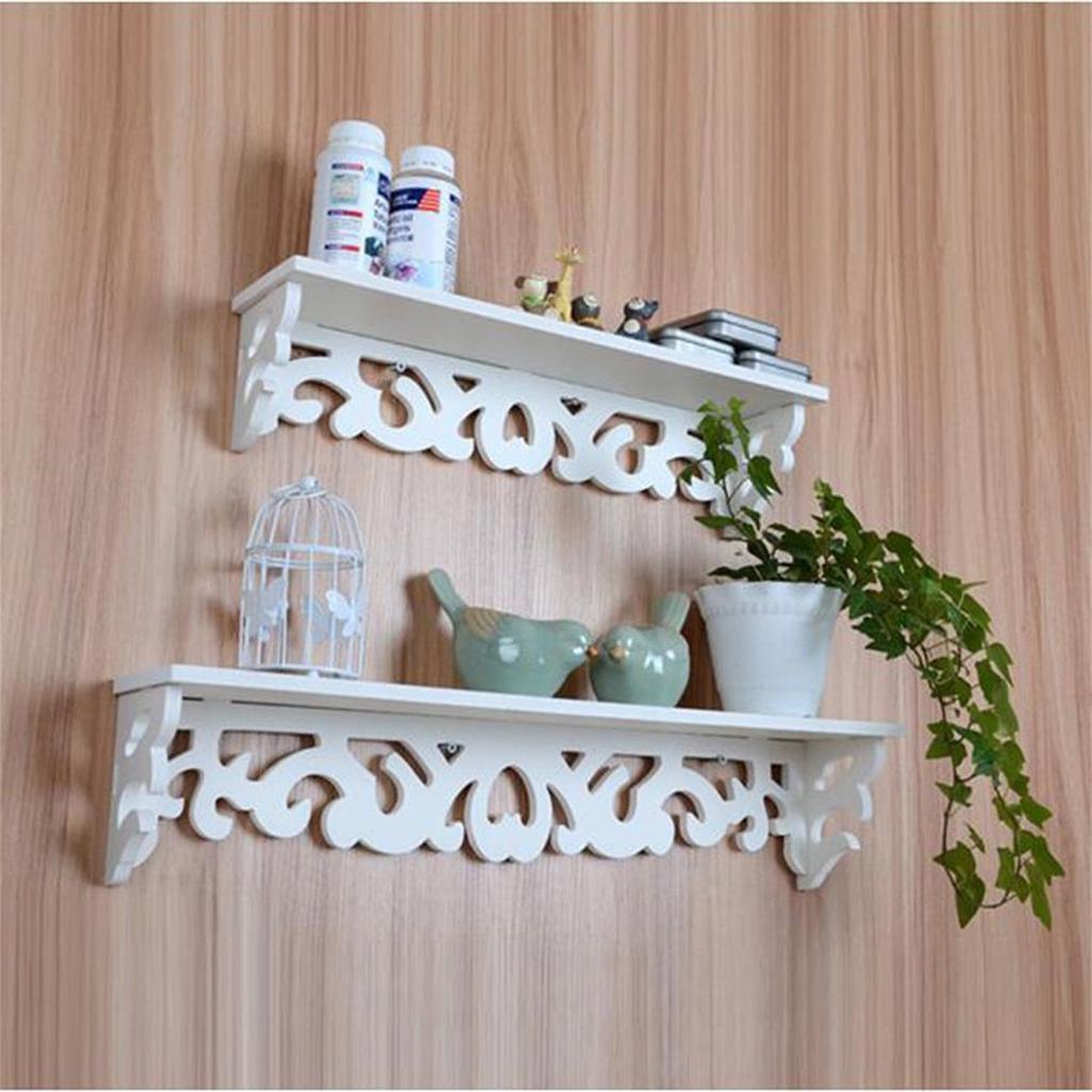 Buy M White Wooden Carved Wall Shelf Display Hanging Rack Storage Rack ...