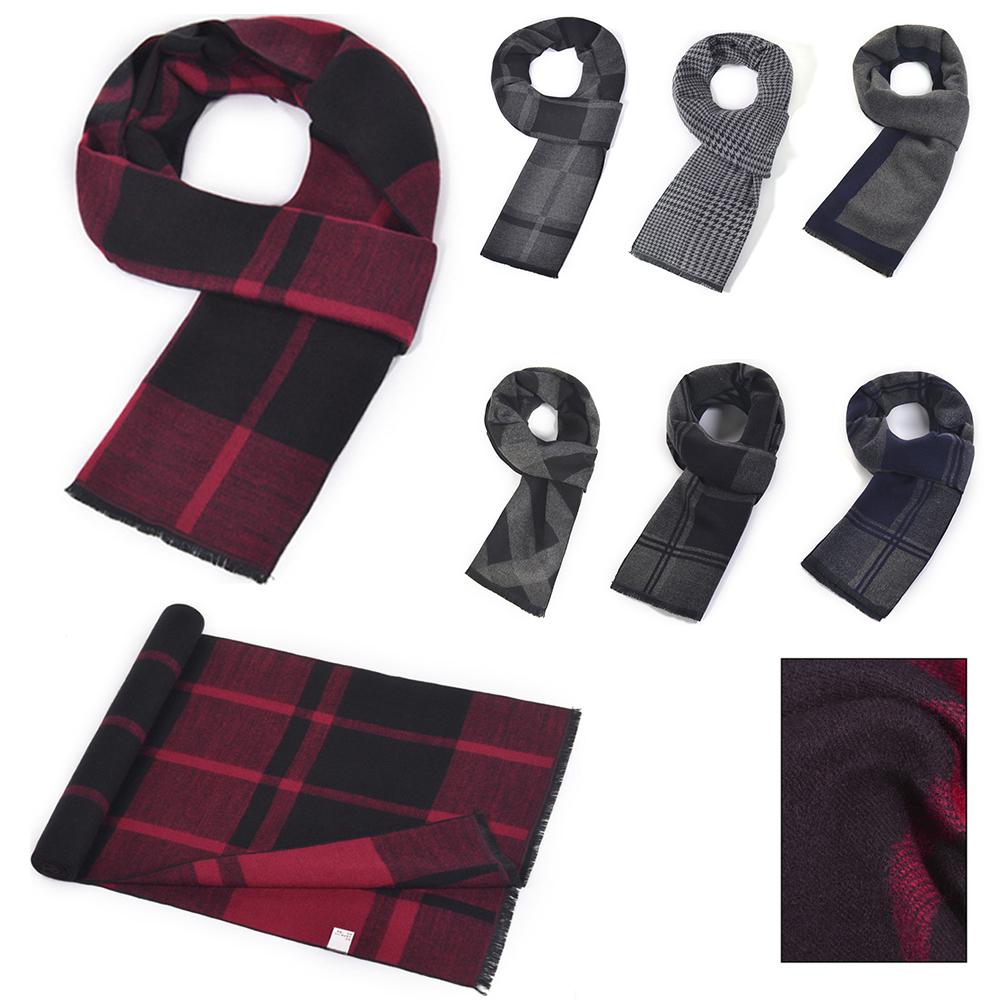 Buy Mens Long Stripped Tassel Scarf Knitting Shawl Winter Warm Classic ...