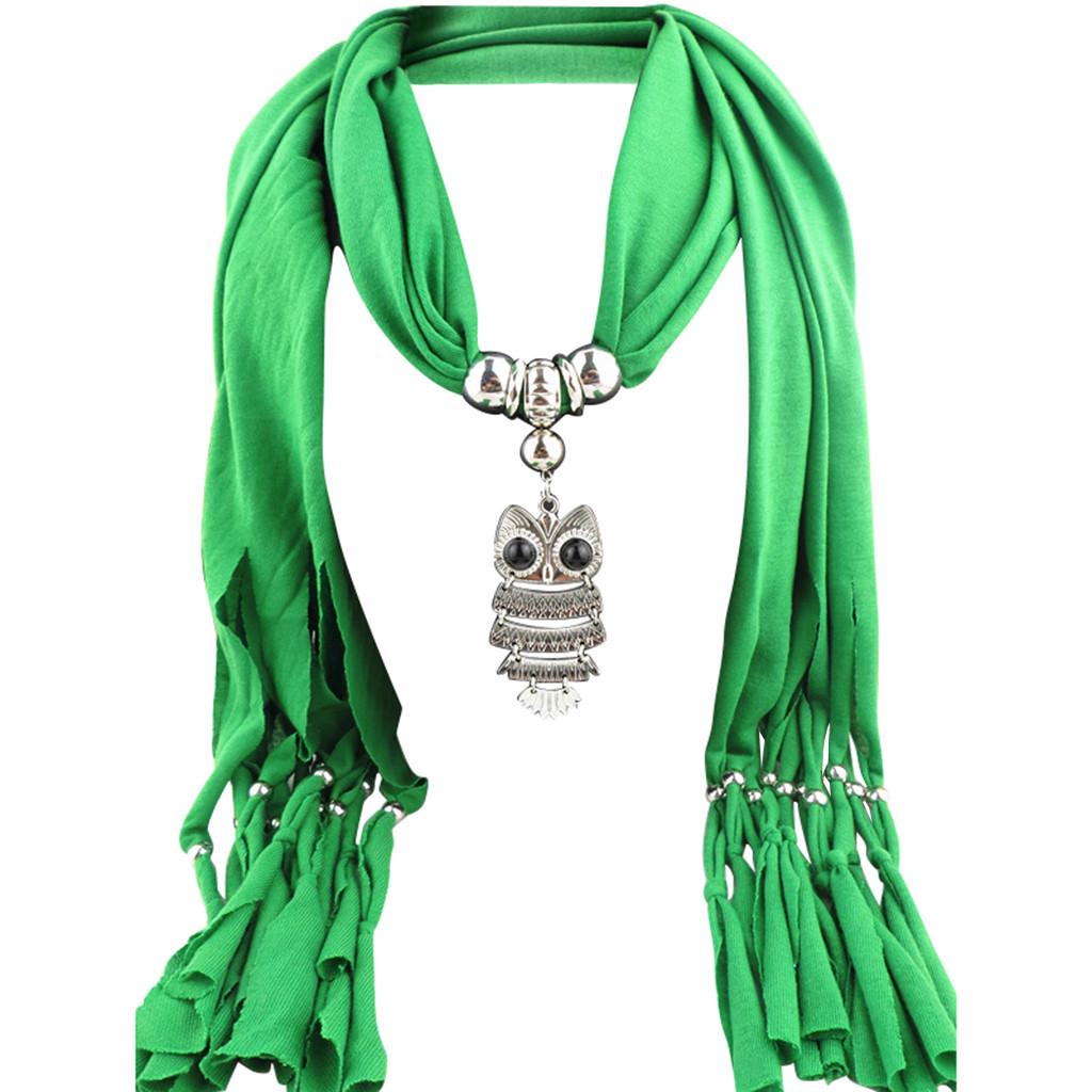 Buy Pendant Scarf With Tassel Rhinestone Jewelry Scarves For Women at ...