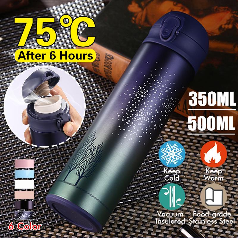 Buy 500ML/350ML Push-button Lid Vacuum Flasks Double Wall Stainless ...