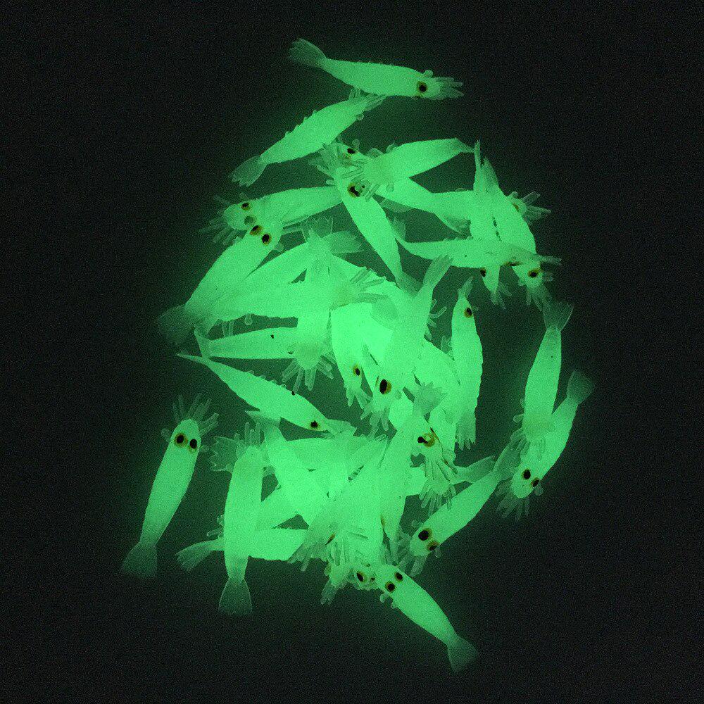 Glow Shrimp Soft Lure Baits 27 Pcs 1.7in Grub Worms Small Freshwater ...