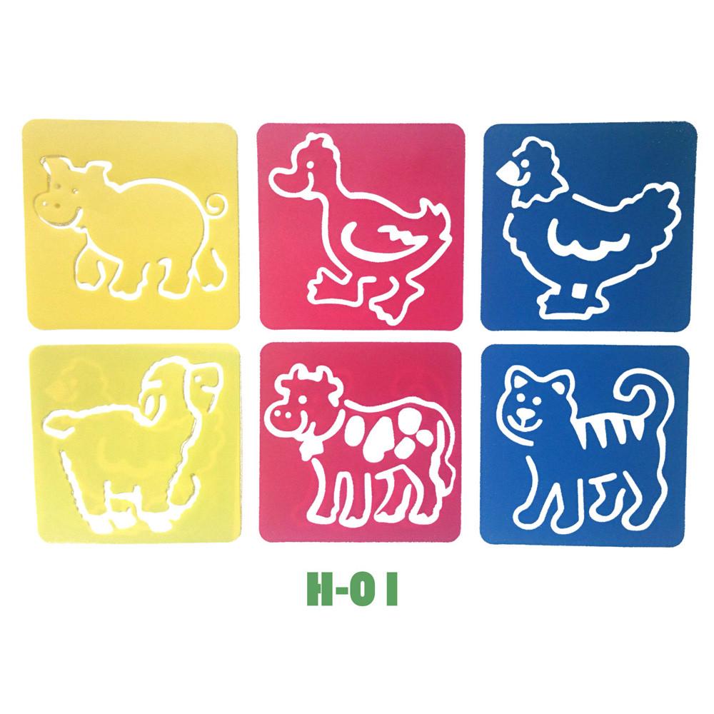 Buy Cartoon Drawing Stencil Set Kids Educational Toy DIY Toy Hollow ...