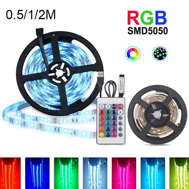 Buy RGB SMD 5050 0.5/1/2M LED Strip Light with 5V LED Color Rainbow ...