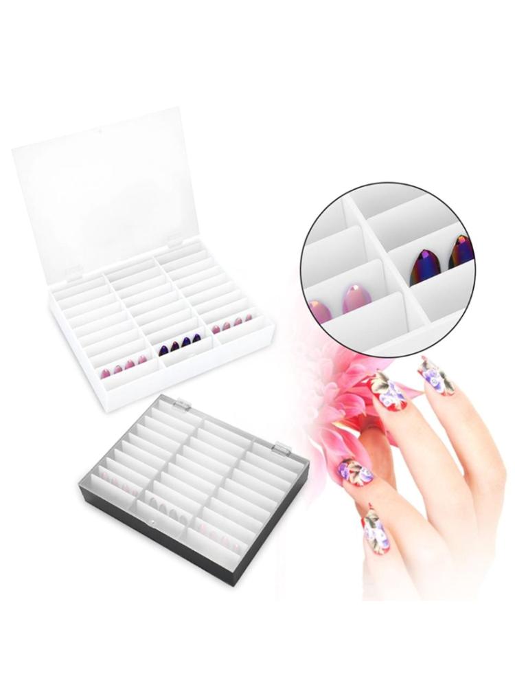 Buy Fake Nail Tips Storage Box 30 Compartments Nails Art Decoration ...