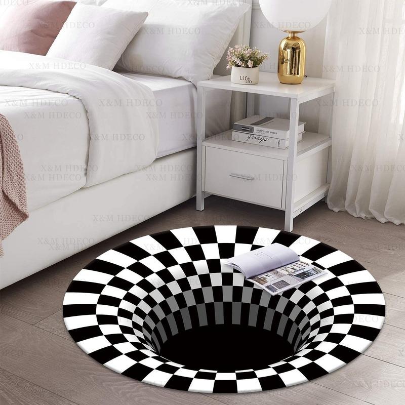 Buy 3D Bottomless Hole Optical Illusion Area Rug Carpet For Living Room ...