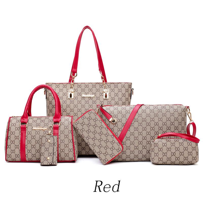 Buy 6pcs/Set Women's Shoulder Bags Totes Handbags Leather Design Clutch ...