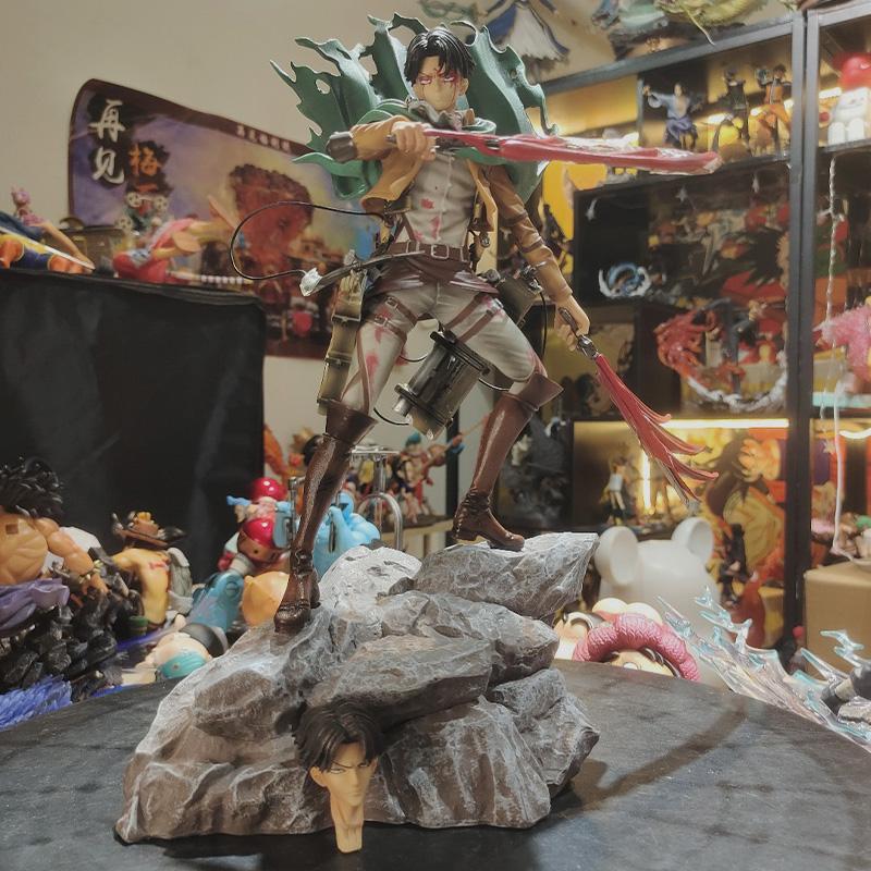 Buy Attack On Titan Anime Figure GK Statue Levi Ackmen PVC Action ...