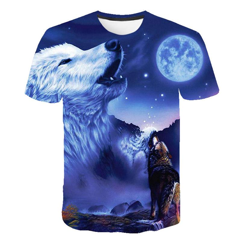 Cheap Wolf 3D Print Cool Funny Animals T-Shirt Boys Short Sleeve Summer ...