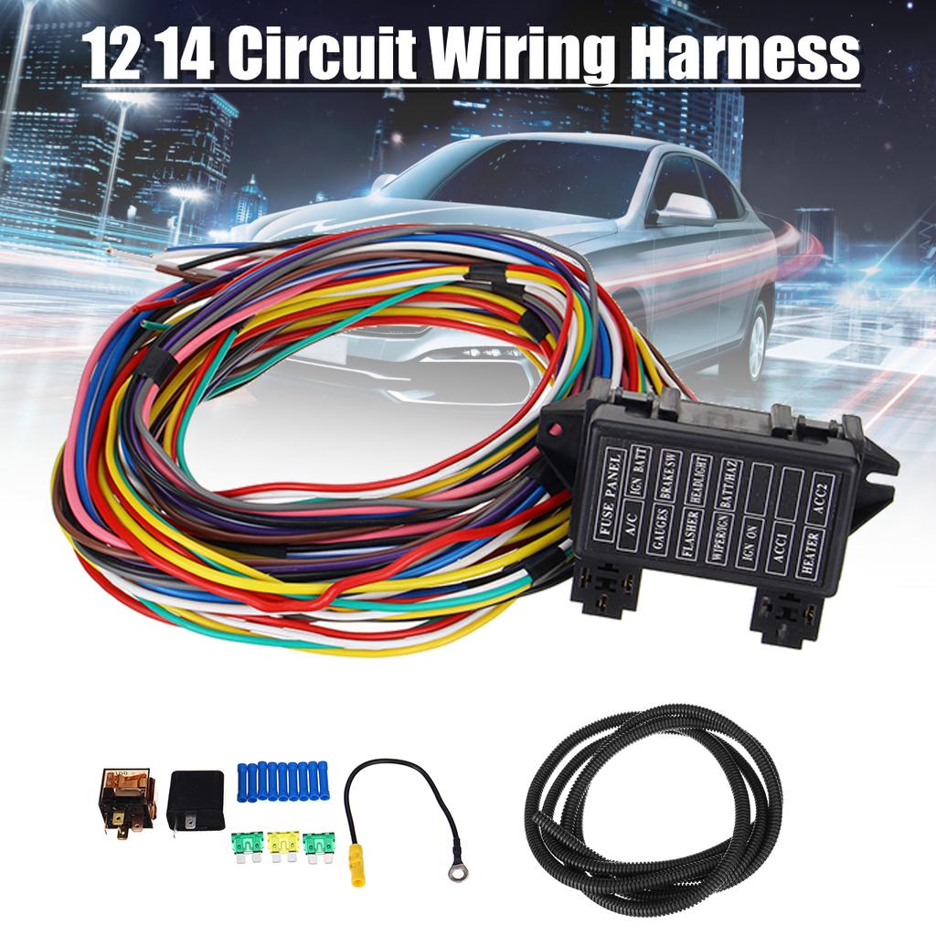 Buy 12V 290Cm Professional 14 Circuit Wiring Harness Kit Loom For LED ...