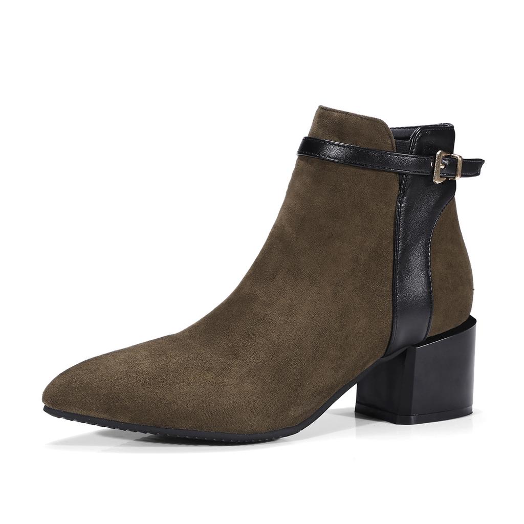 Buy Martin Boots Matte Leather Boots Thick with High Heel Boots Thick ...
