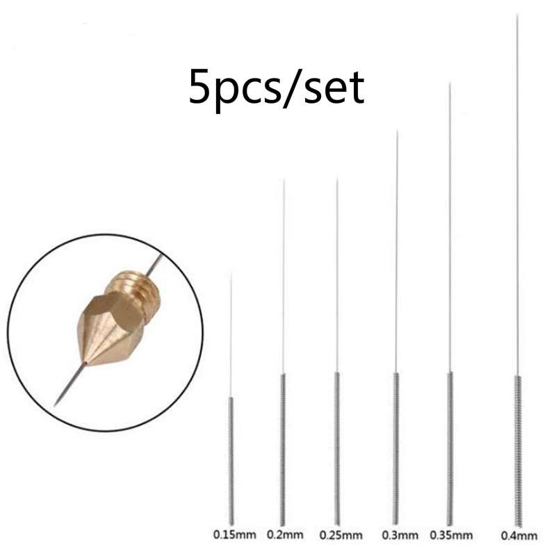 Buy 5pcs/set Stainless Steel Cleaning Needle 0.2mm 0.25mm 0.3mm 0.4mm 0 ...