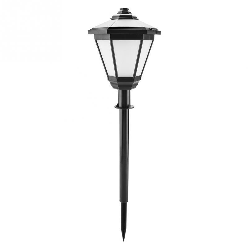 2 PCS LED Solar Lawn Lamp Flame Courtyard Fence Column Light Rainproof ...