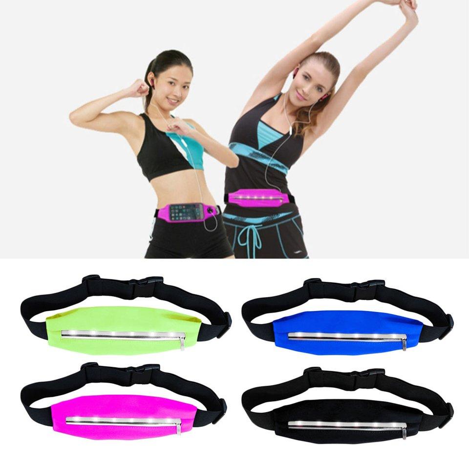 Buy KC Running Waist bags Pack Pocket Belt with LED Lights Adjustable ...