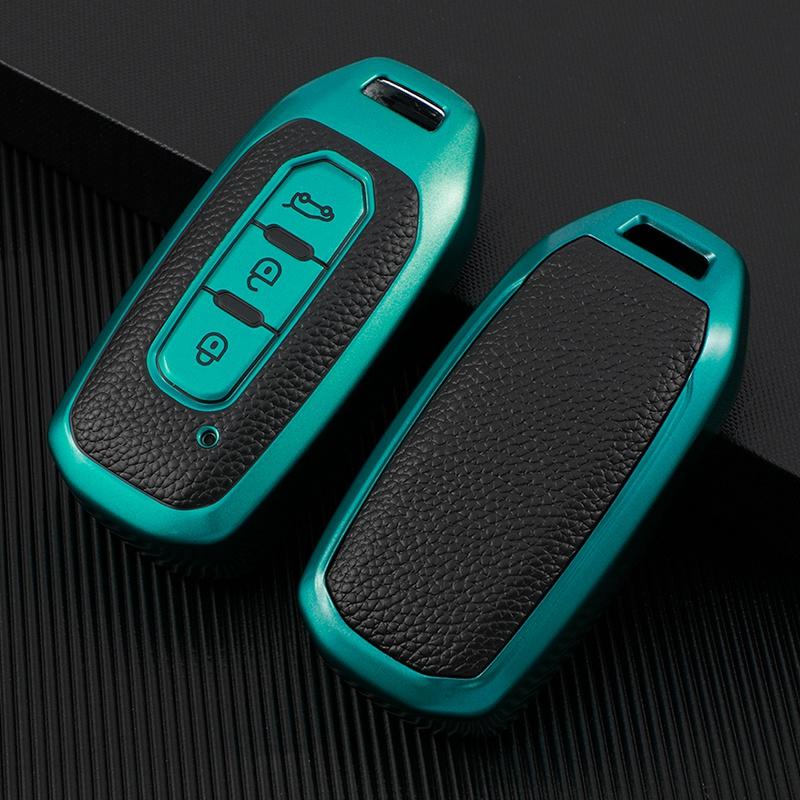 TPU Leather Car Smart Key Cover Case Bag Holder for Ford Territory EV ...