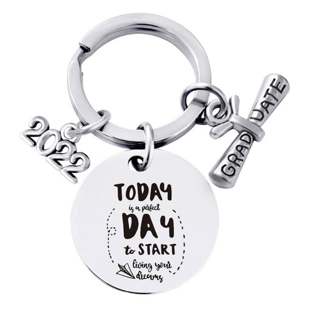 Buy 2022 Graduation Gift Keychain Stainless Steel round Keychain ...