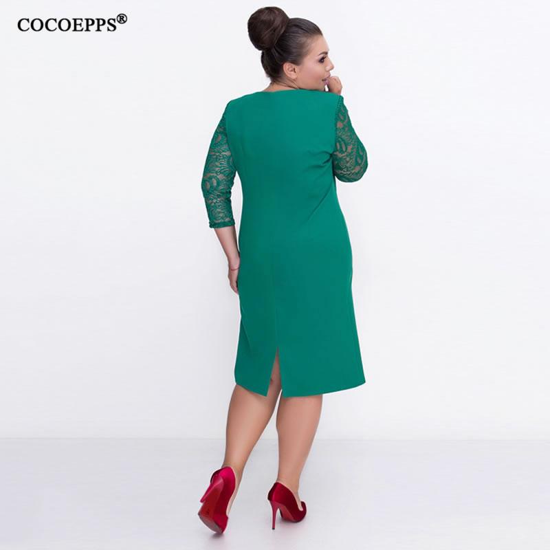 Buy Summer Autumn Plus Big Size Women Dress Lace Patchwork Bodycon ...