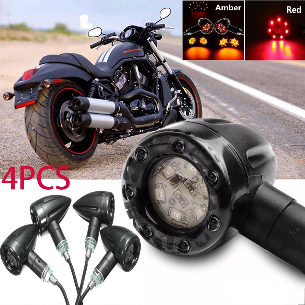 Buy 4*Universal Motorcycle Rear LED Indicator Lamp Turn Signal Brake ...