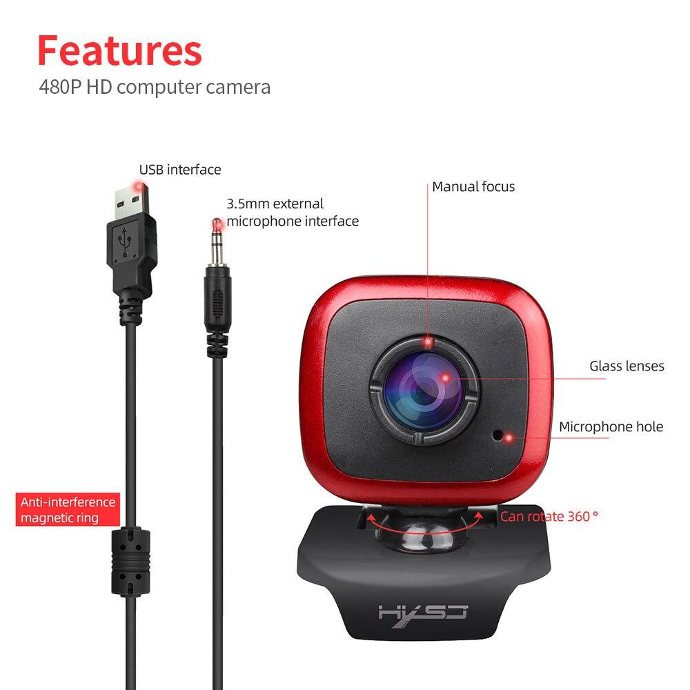 A849 USB Web Camera 480P Computer Camera Manual Focus Webcam with Sound ...