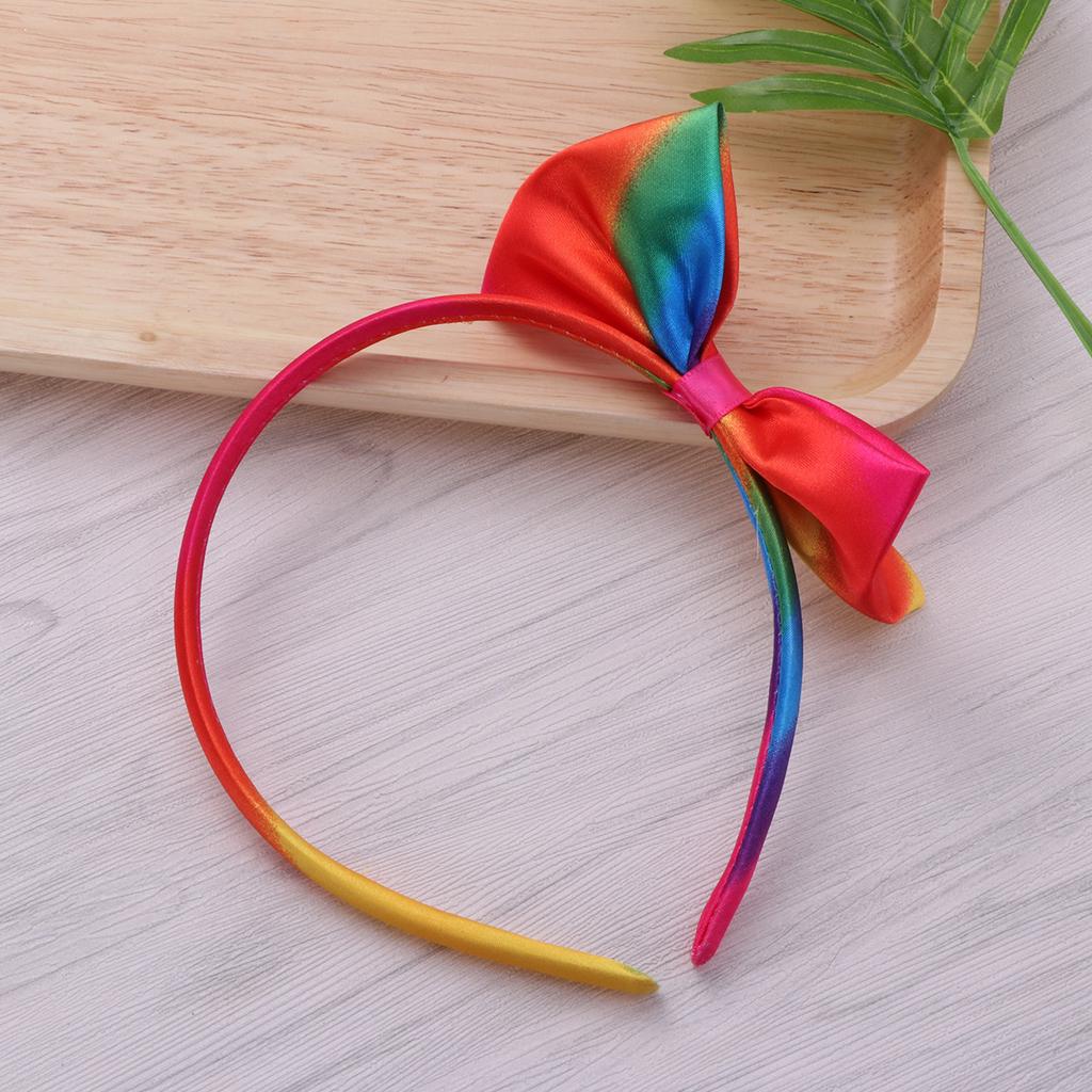 Buy 2PCS Rainbow Satin Covered Headbands Ribbon Vivid Color Fashion Bow ...