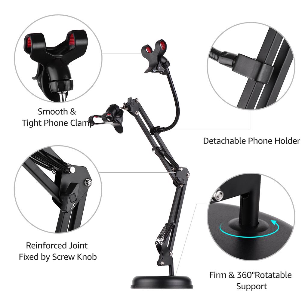 Buy Extendable Cell Phone Holder Table Stand Lazy Bracket 360 Degrees ...