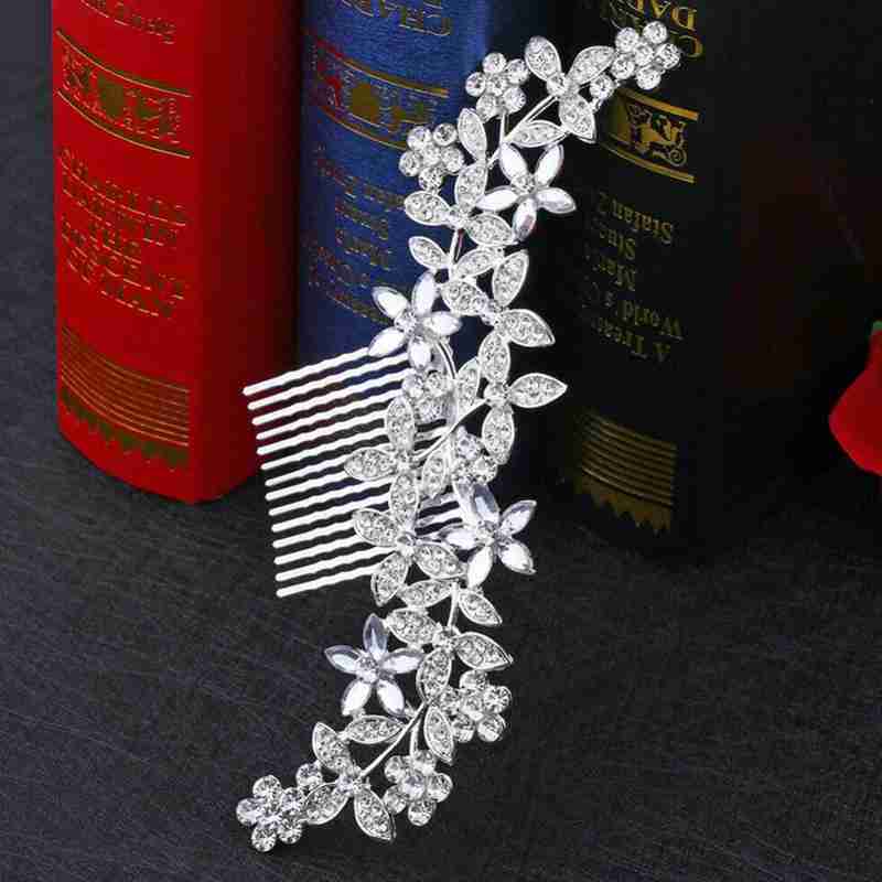 Buy Wedding Diamond Crystal Hair Comb Pins Clips Rhinestone Bridal ...