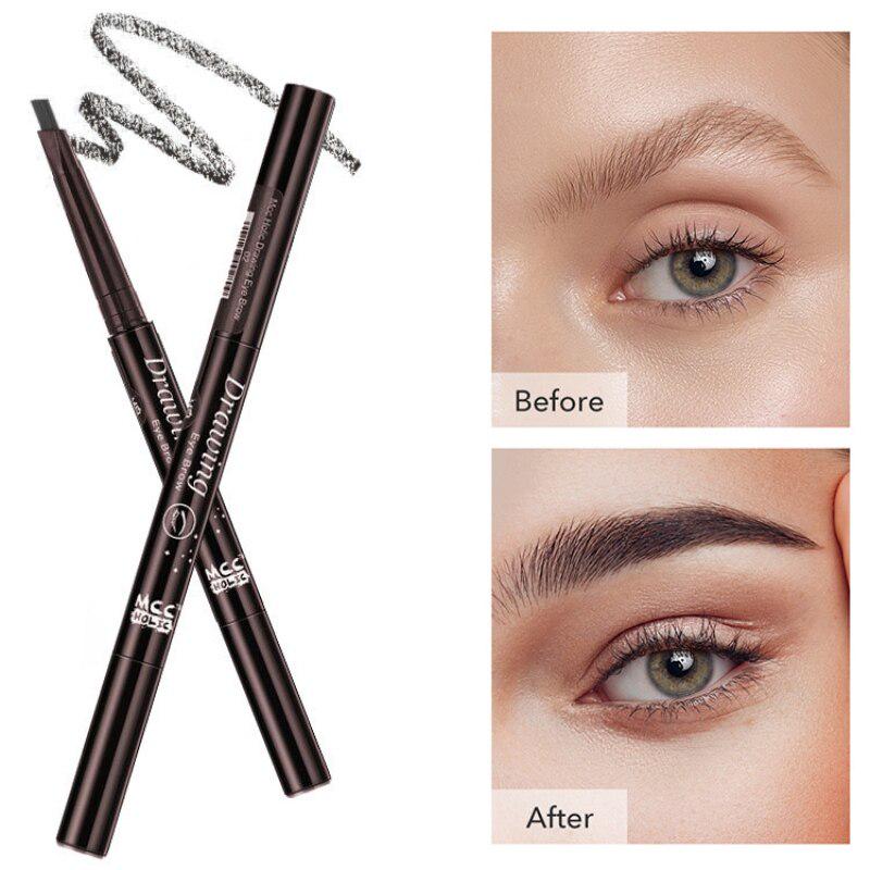 Double-head Automatic Rotating Eyebrow Pencil Waterproof Anti-fouling Easy To Dye Long-lasting ...