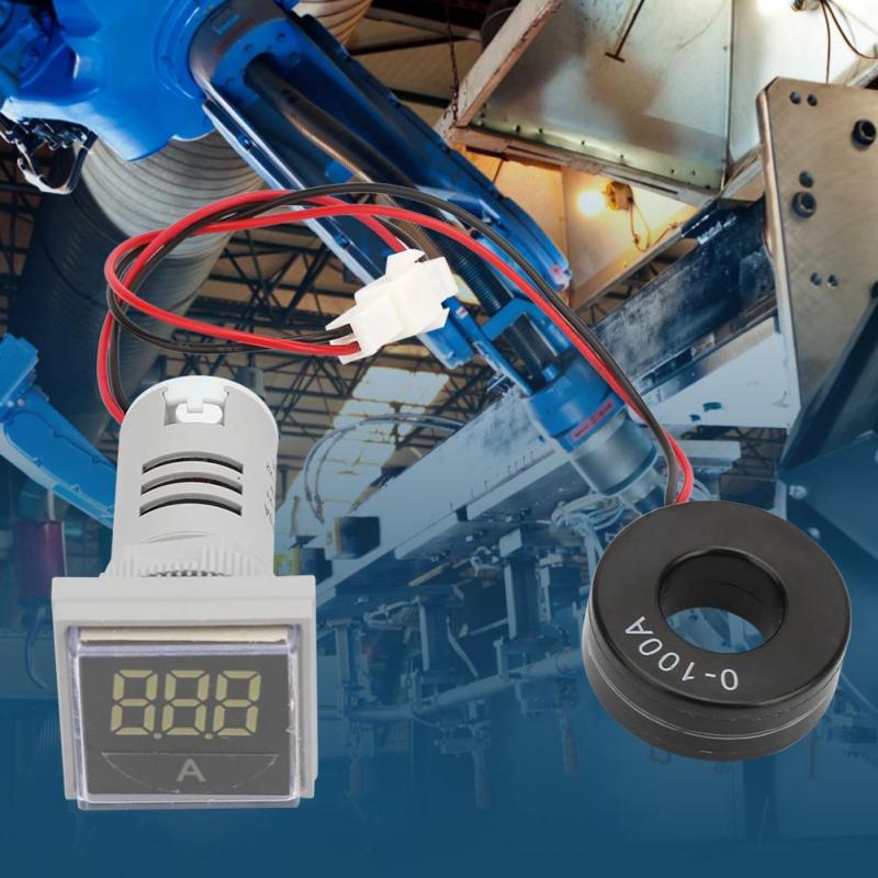 Buy 22mm Square LED Display AC Current Signal Indicator Digital Ammeter ...