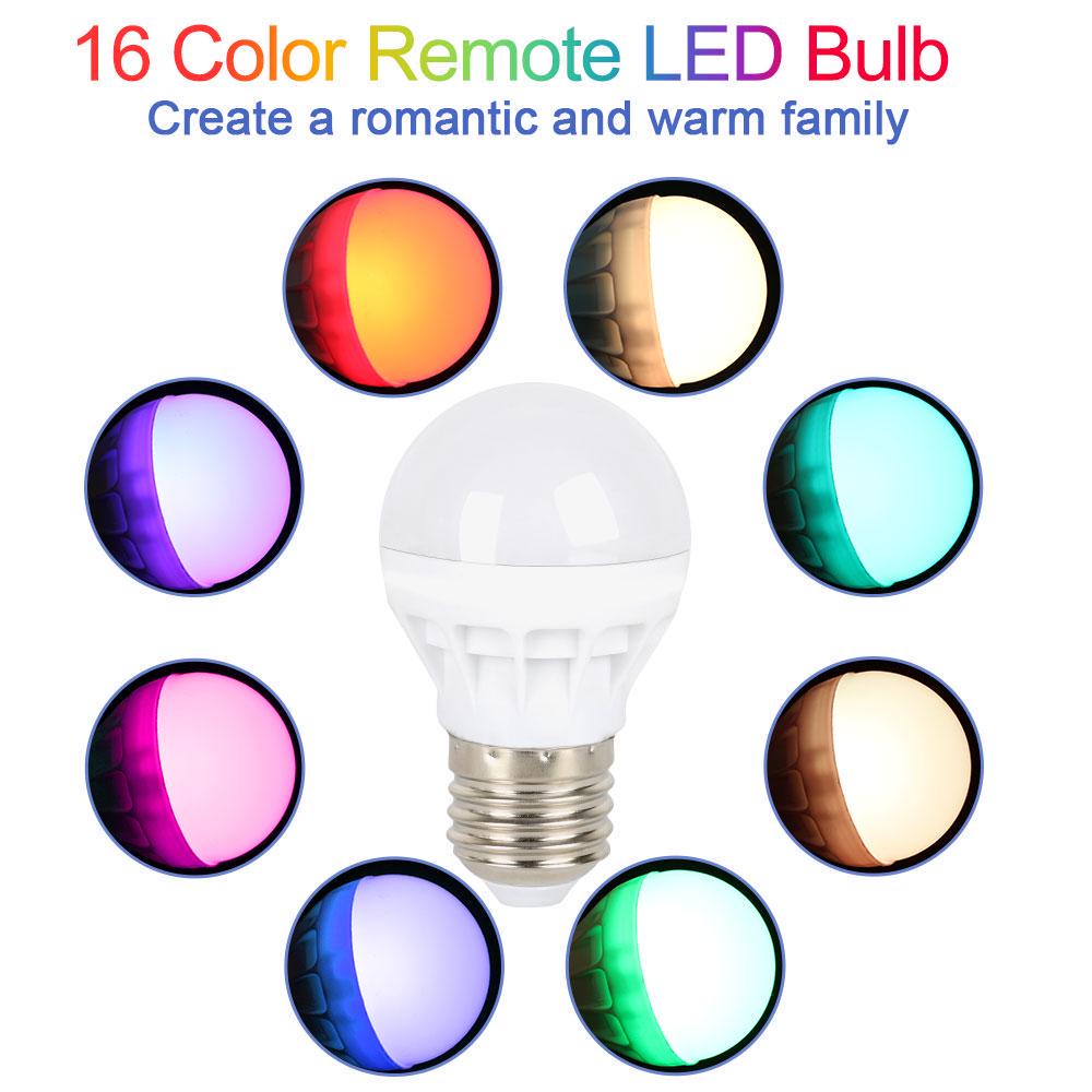 Buy 3W RGB24 Key 16 Colors Energy-saving Bulbs Remote Control Colorful ...