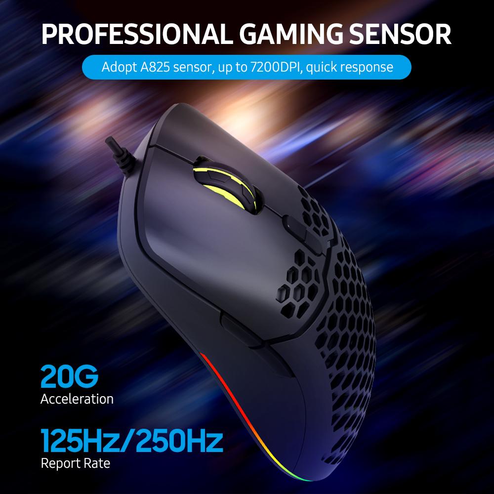 Buy M700BU Wired Gaming Moses Ergonomic Lightweight Mouse with A825 ...