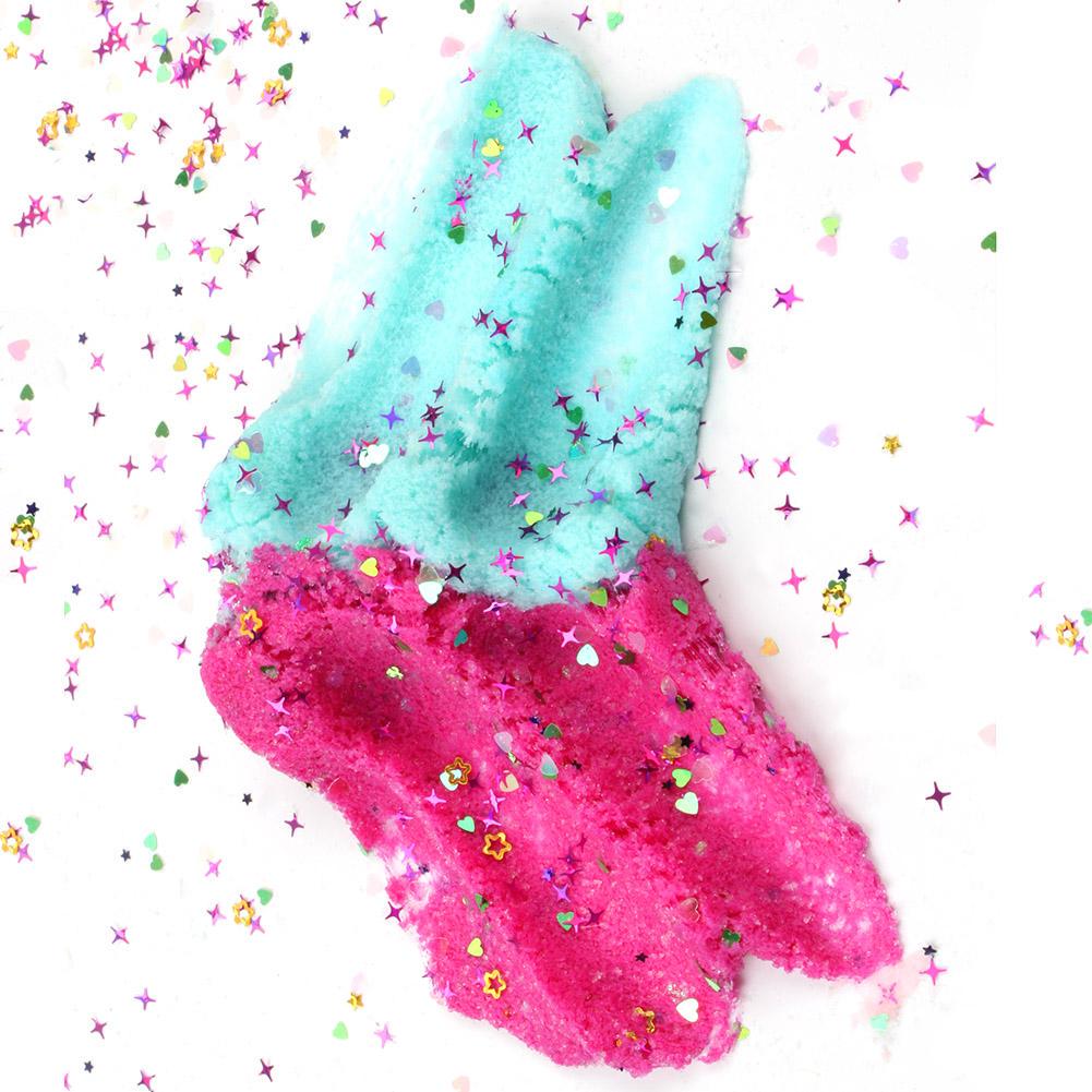 Crystal Dynamic Sequin Fluffy Slime Toy Hand-Pulled Mud DIY Plasticine ...