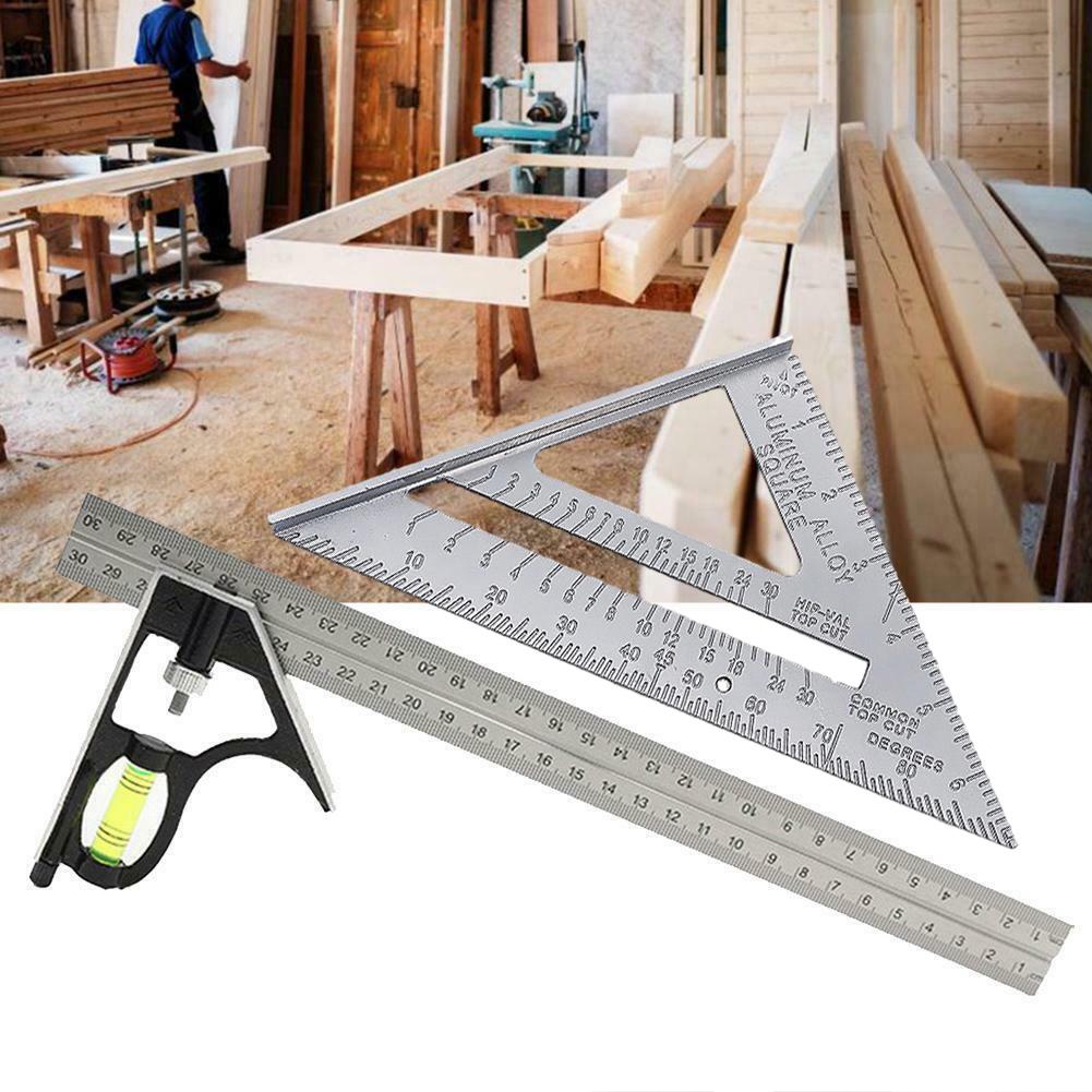 Buy Woodworking Tool Square Triangle Ruler Kit Portable Combination ...