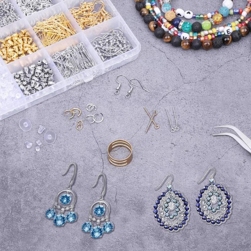 Buy 1902Pcs Earring Making Kit Earring Hook Earring Backs Jump Rings ...