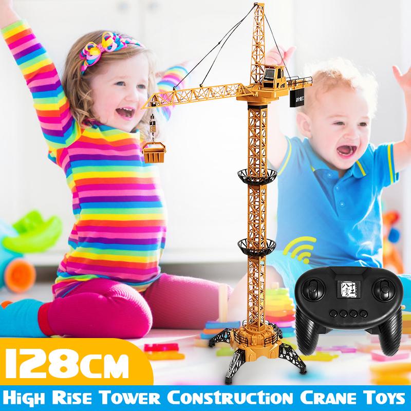Buy Toy Crane 128cm High Rise Tower Construction Crane Remove Control ...