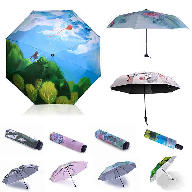 Buy Anti-UV Sun/Rain Umbrellas Outdoor Mini 3 Fold Parasol at ...