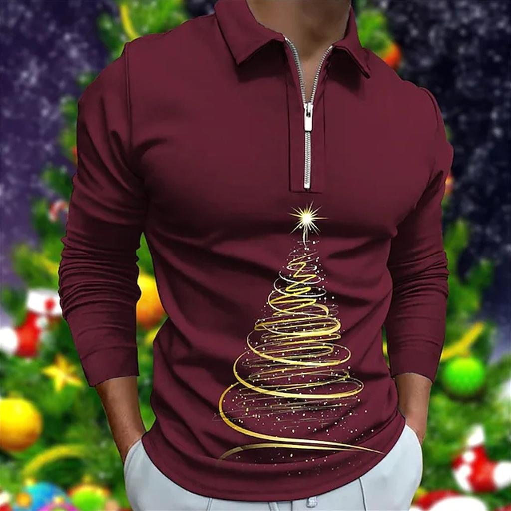 Купить 2023 Мужская рождественская новая рубашка поло с длинными ...