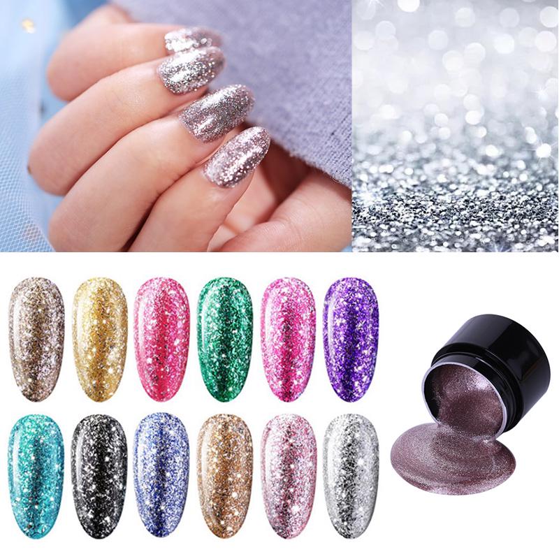 LEMOOC 5g Shiny Gel Nail Polish Purple Pink Soak Off Nail Gel Varnish ...