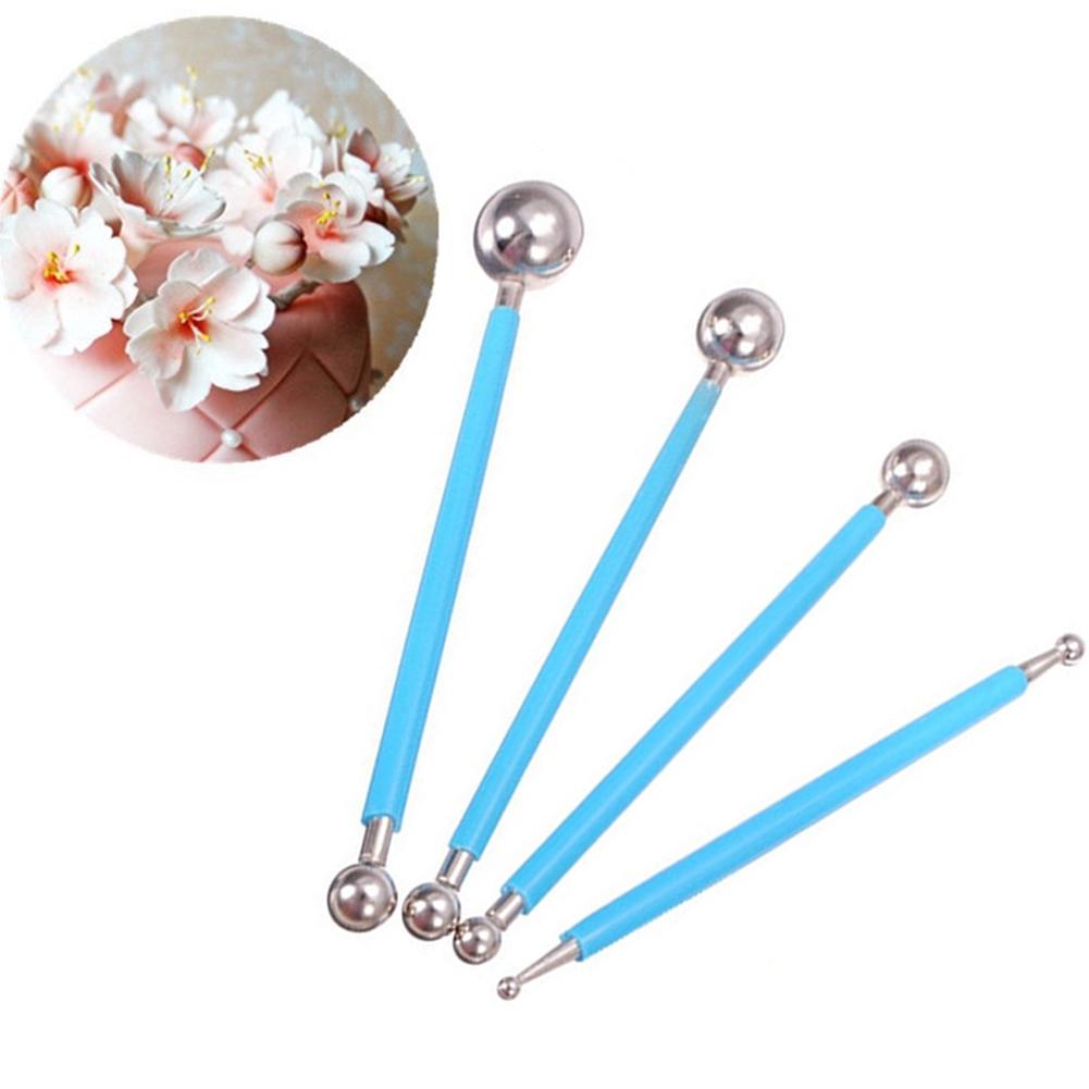 4Pcs/Set Metal Ball Stylus Clay Pottery Ceramics Doll Sculpting ...