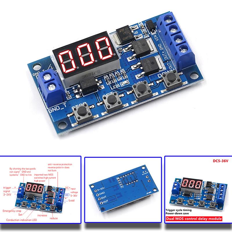 Buy DC 12V 24V Dual MOS, Multi function Delay Relay Trigger Cycle Delay Switch Timer at ...