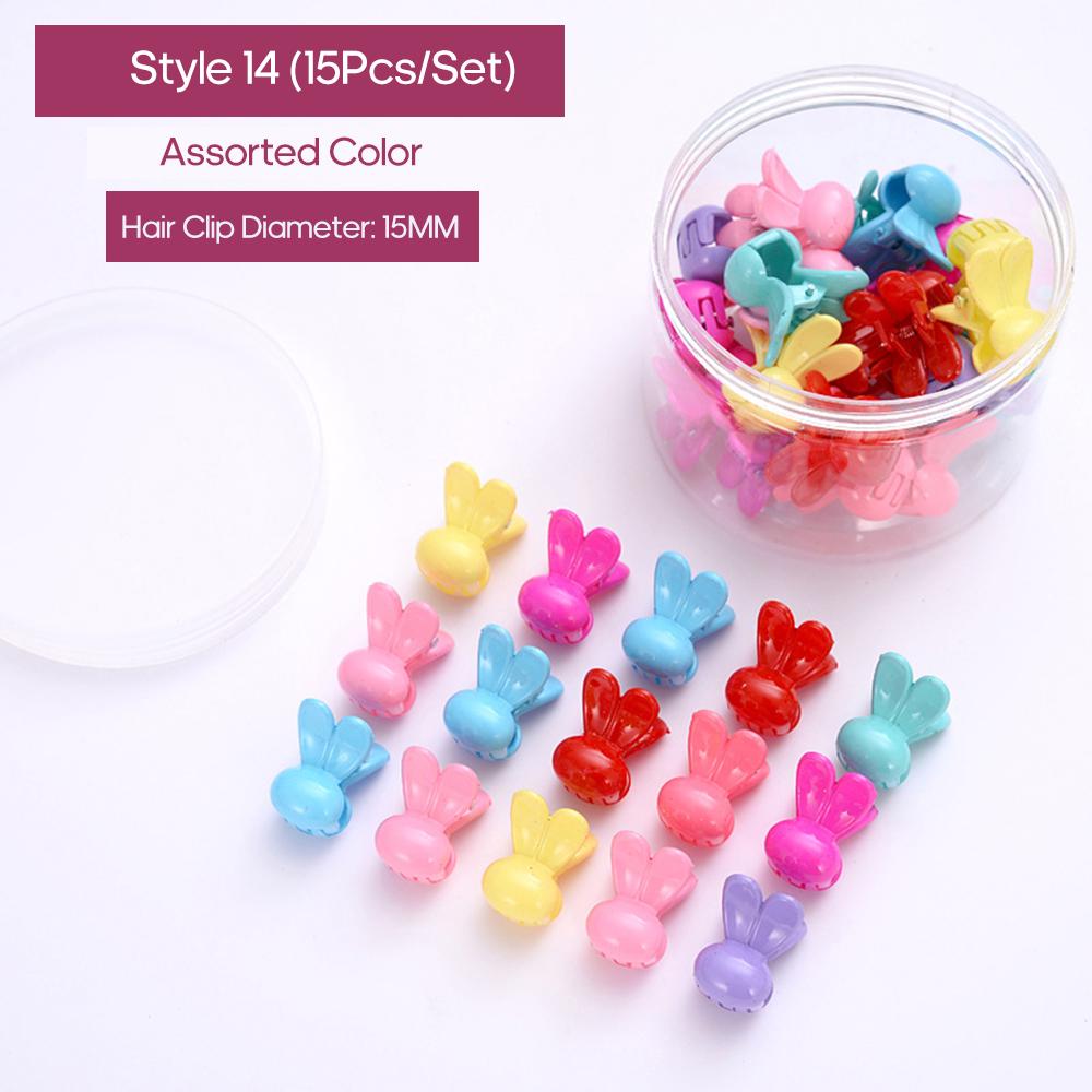 Buy 15Pcs/Set Assorted Color Hair Clips Mini Cute Hairpin Hair ...